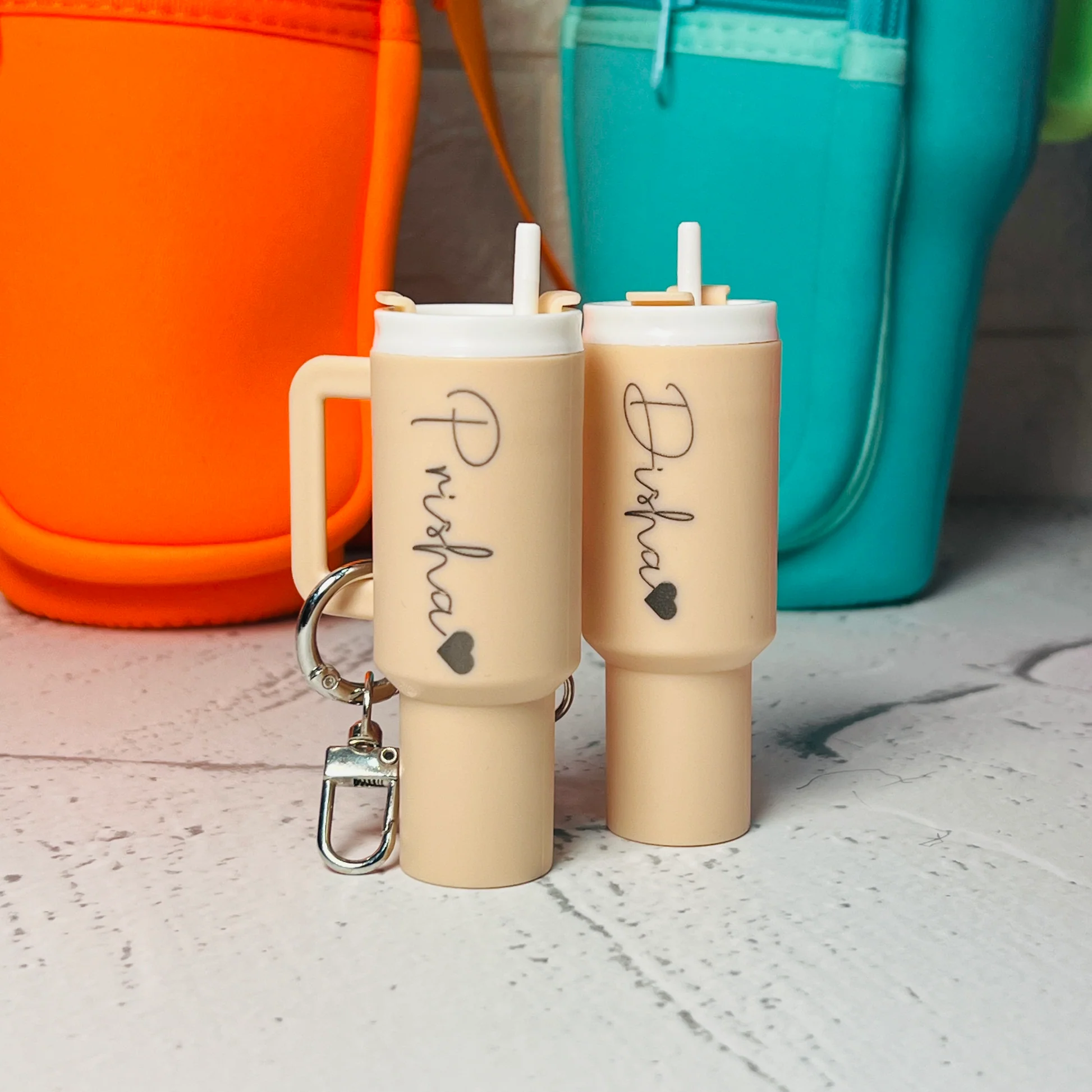 Mini 3D-Printed Stanley Tumbler Keychain 🗝️🥤 – Coos N Babbles